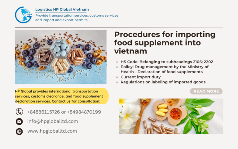 Import Procedure Of Food Supplement Into Vietnam