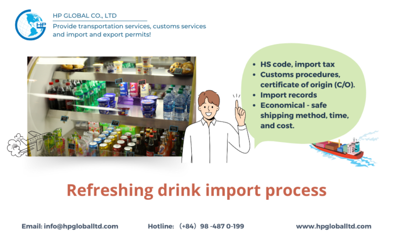 Import duty and procedures for Refreshing drink to Vietnam