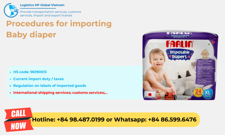 Import procedures for Baby diaper to Vietnam