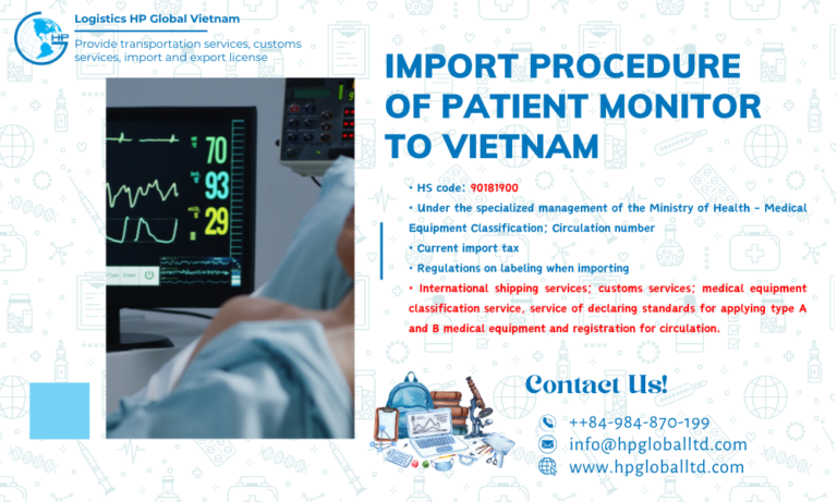 Import duty and procedures for Patient monitor to Vietnam