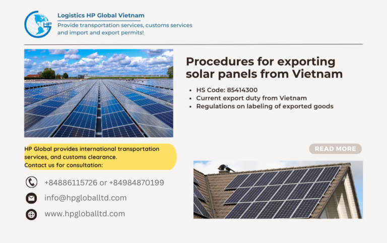 Procedures for exporting solar panels from Vietnam